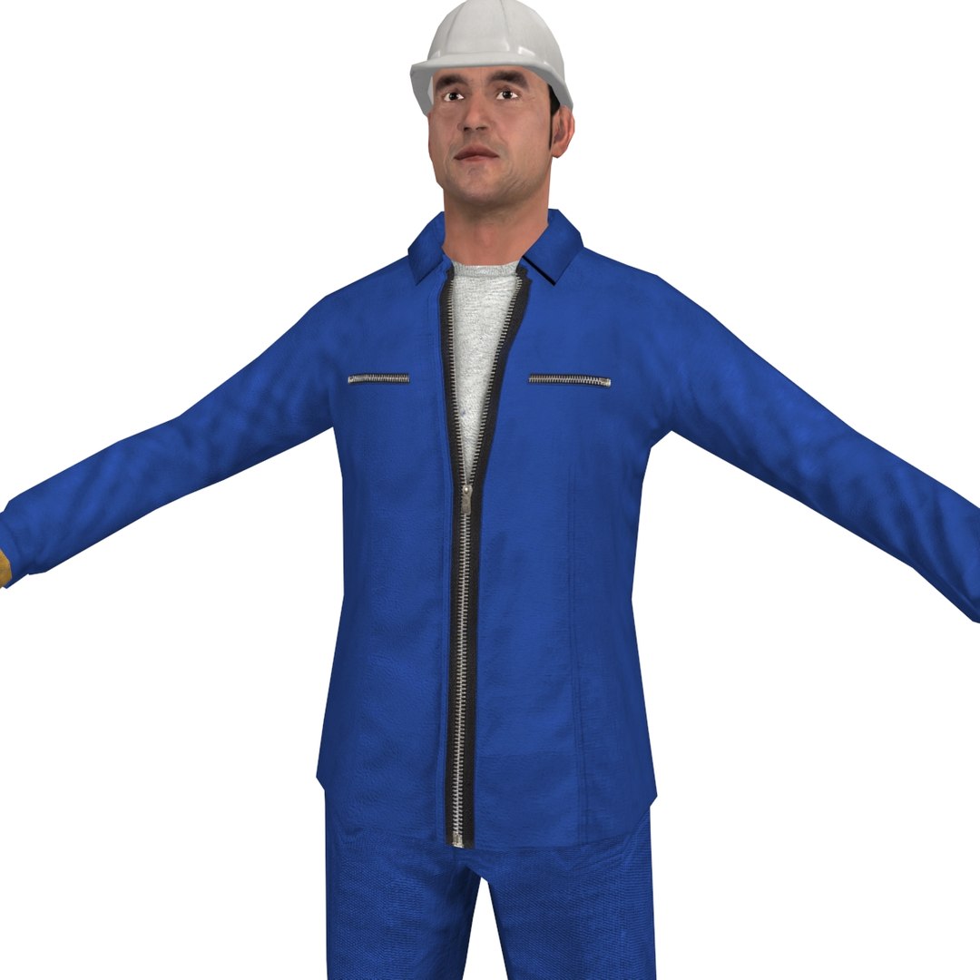 3d Worker Man Model