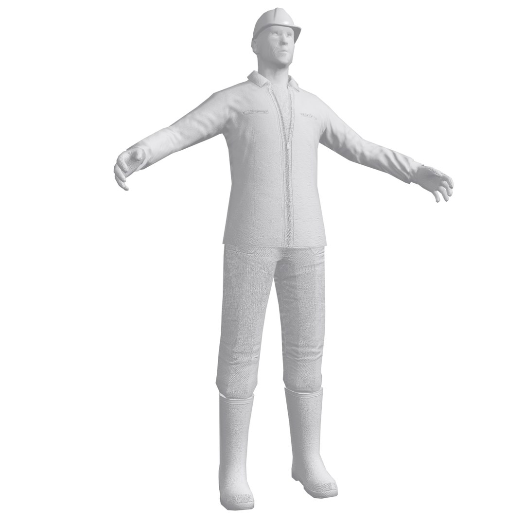 3d Worker Man Model