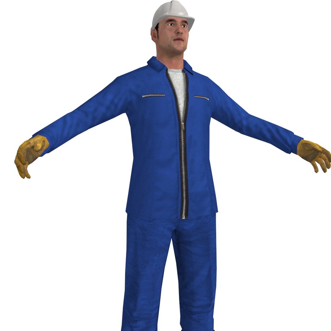 3d Worker Man Model