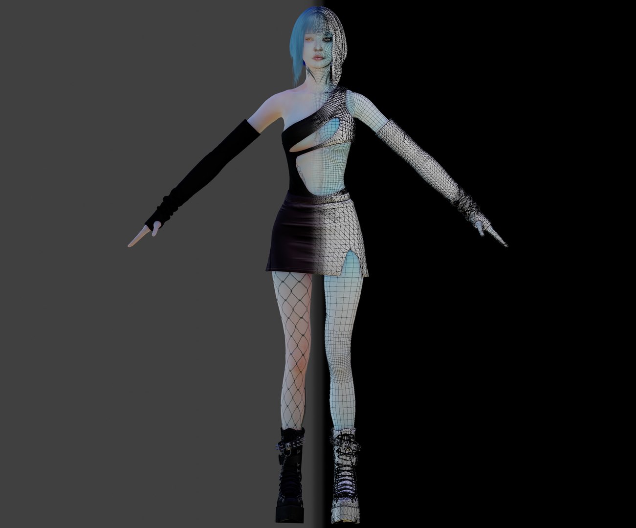 3D Cyberpunk Girl - Game Ready Model - TurboSquid 2081062