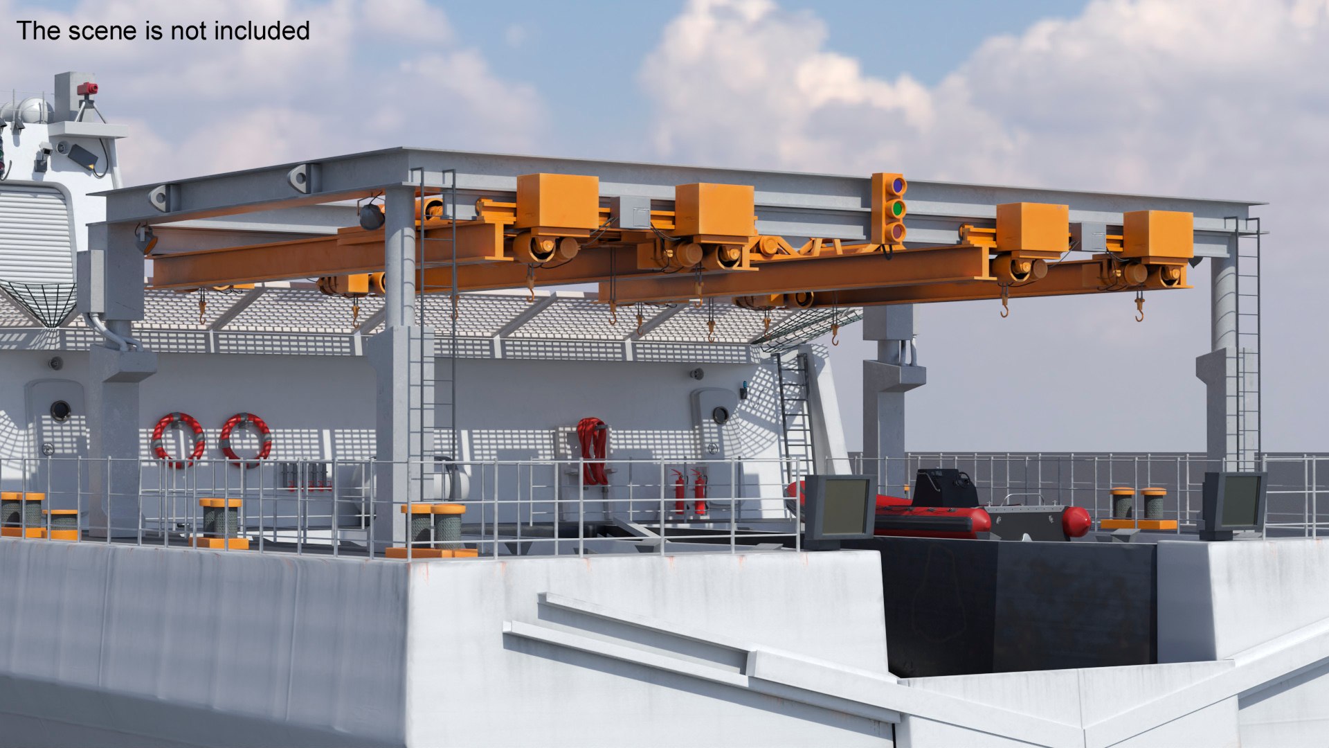Fixed Crane Beam With Electric Winches 3D Model - TurboSquid 2403631
