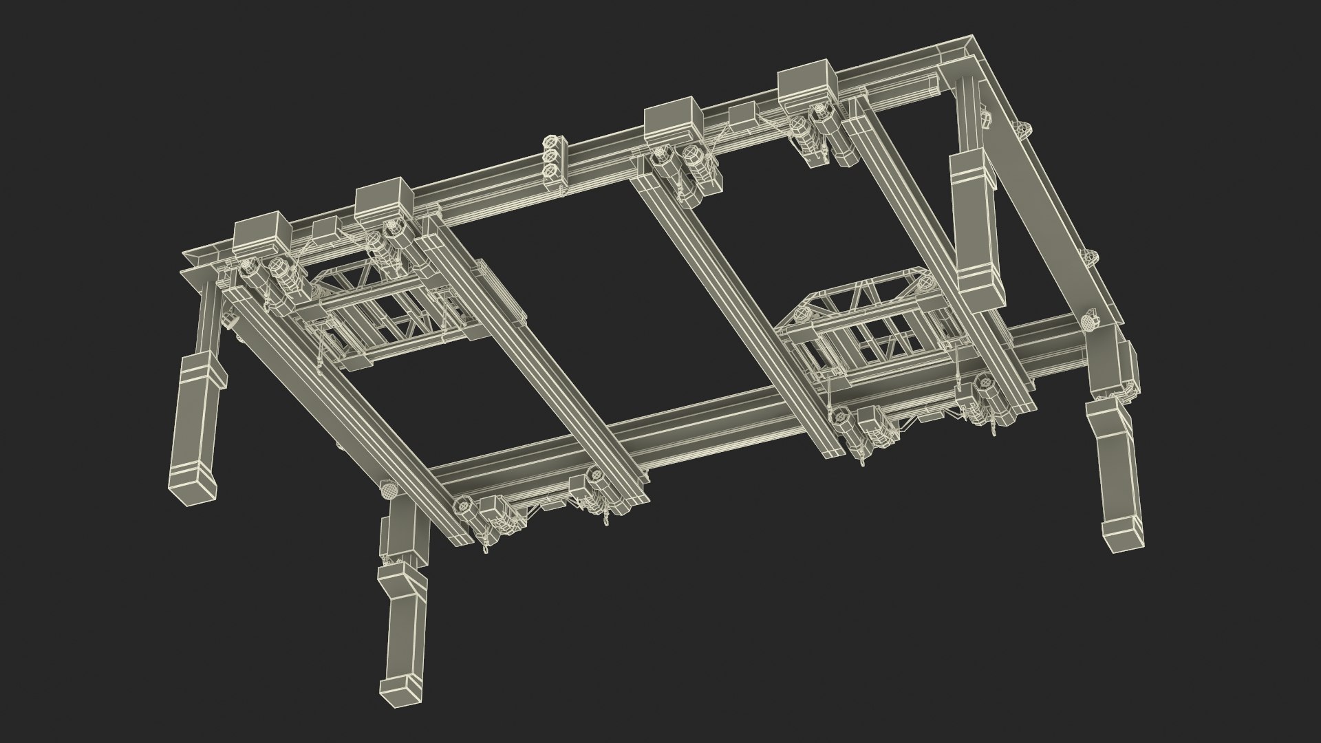 Fixed Crane Beam With Electric Winches 3D Model - TurboSquid 2403631