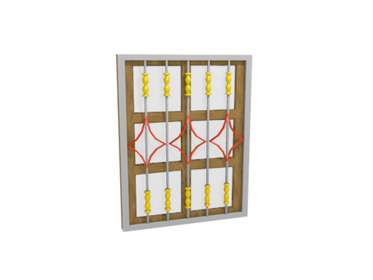 3D Curved Steel Wooden Window Model - TurboSquid 1361204