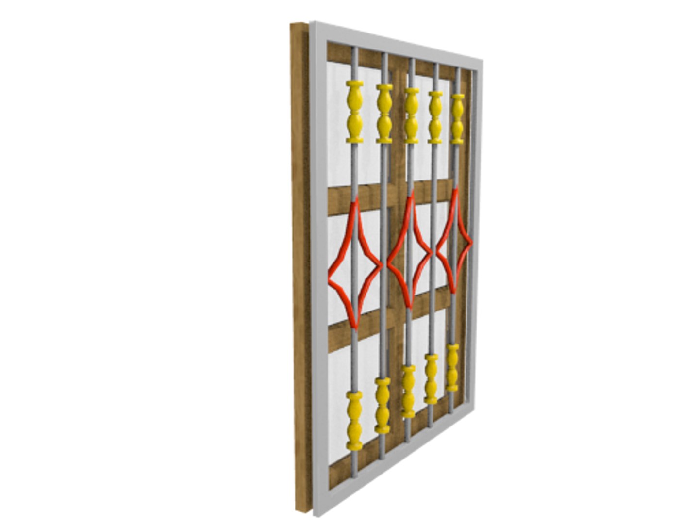 3D Curved Steel Wooden Window Model - TurboSquid 1361204