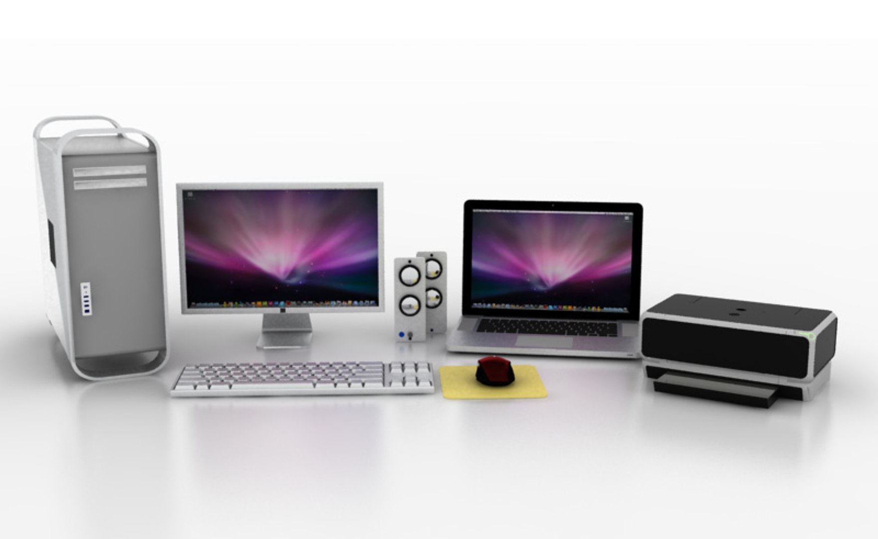 3d model computer printer laptop