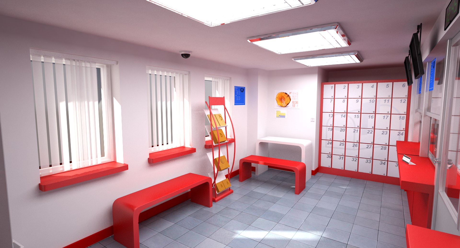Post Office Interior 3D Model - TurboSquid 1424991