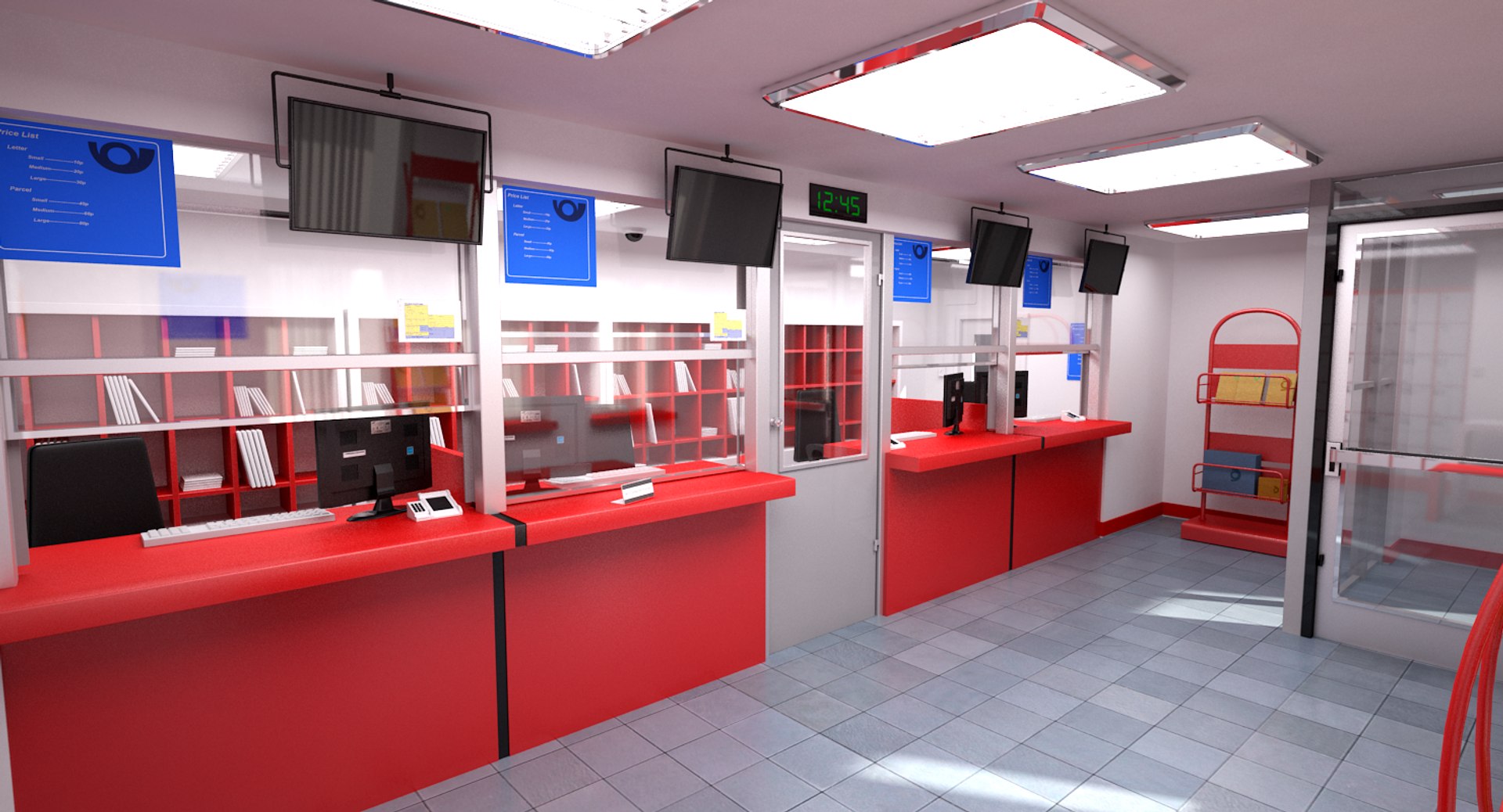 Post Office Interior 3D Model - TurboSquid 1424991