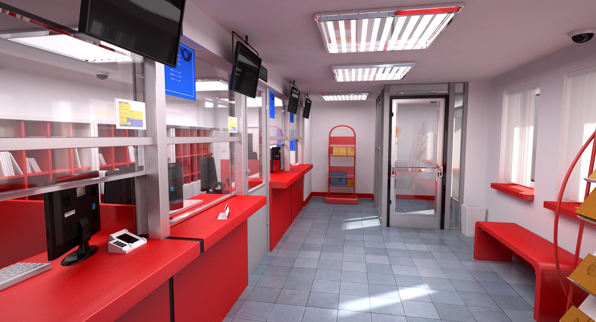 Post Office Interior 3D Model - TurboSquid 1424991
