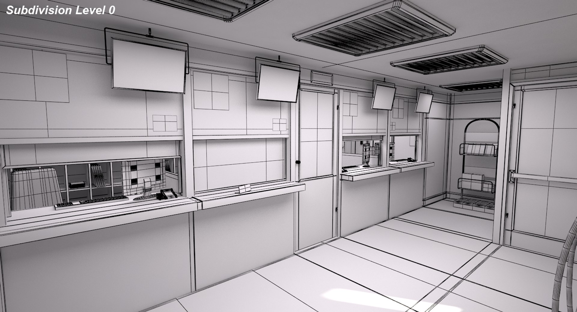 Post Office Interior 3D Model - TurboSquid 1424991