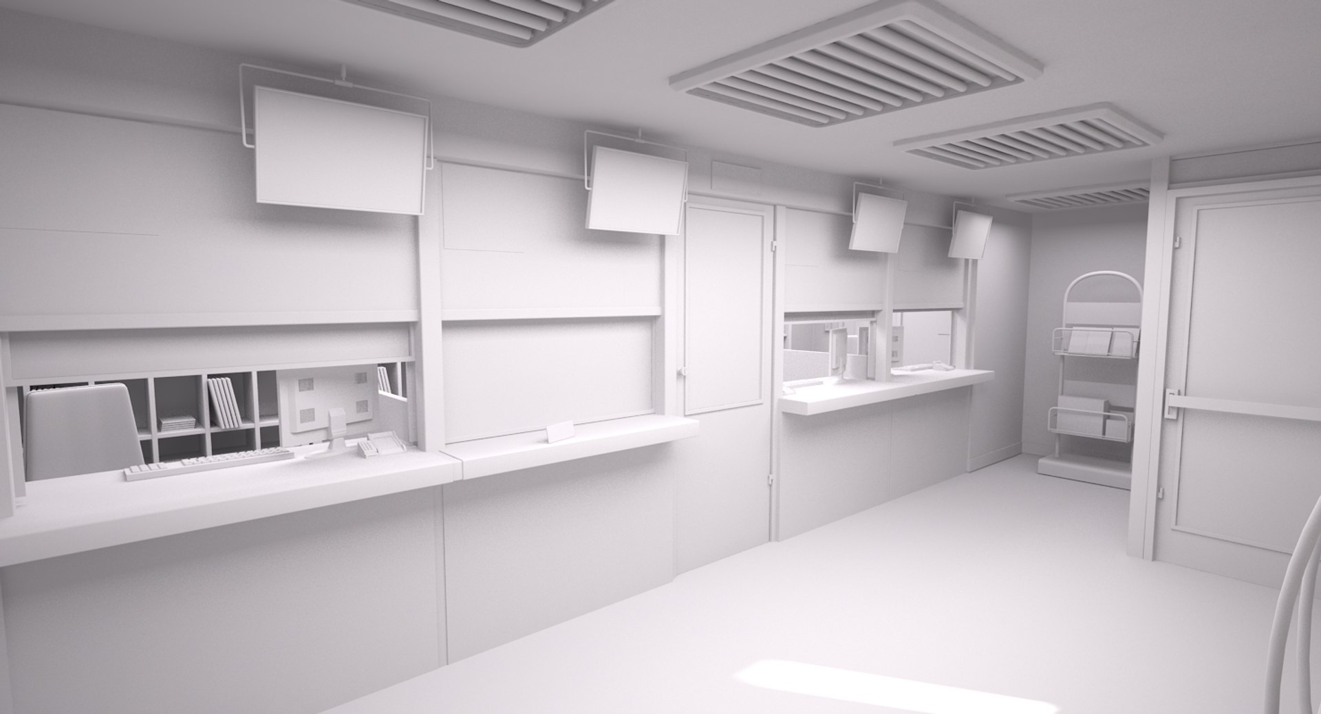 Post Office Interior 3D Model - TurboSquid 1424991