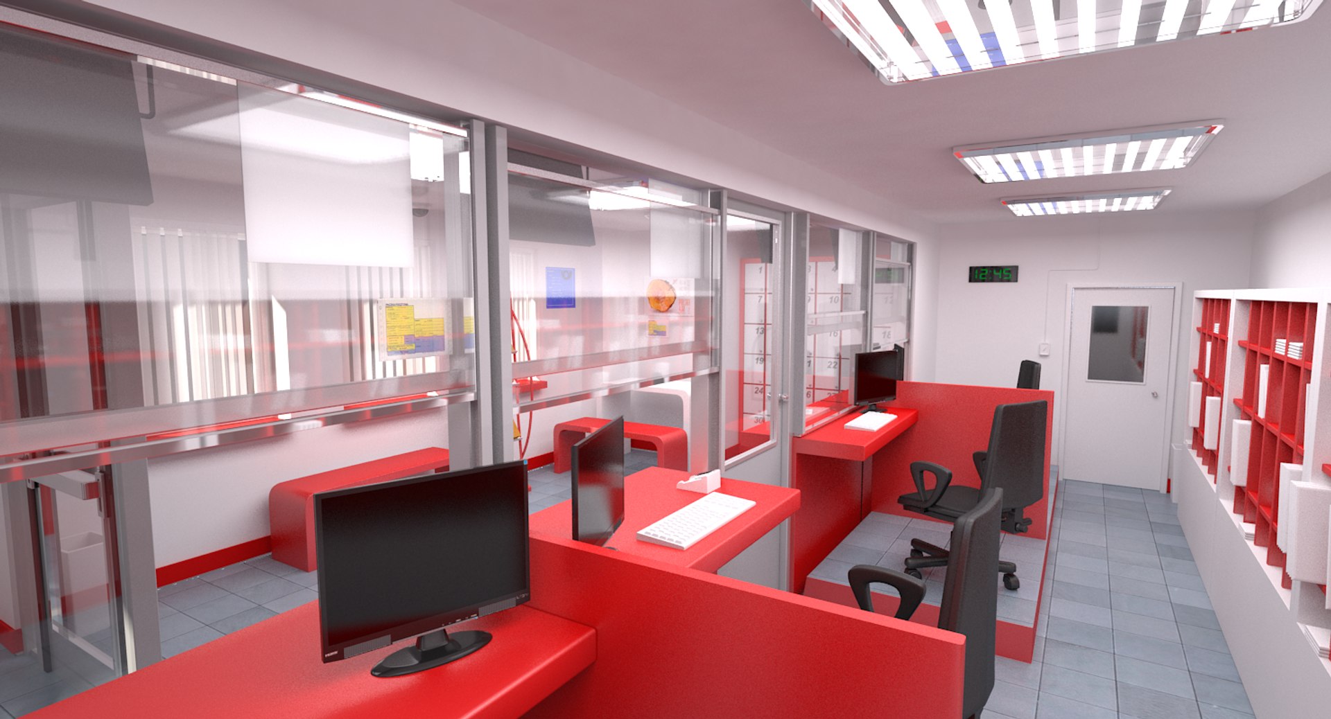 Post Office Interior 3D Model - TurboSquid 1424991