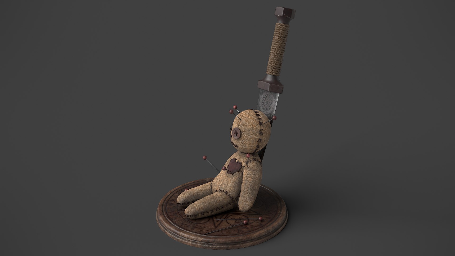 3D Voodoo Doll With A Knife Model - TurboSquid 1797101