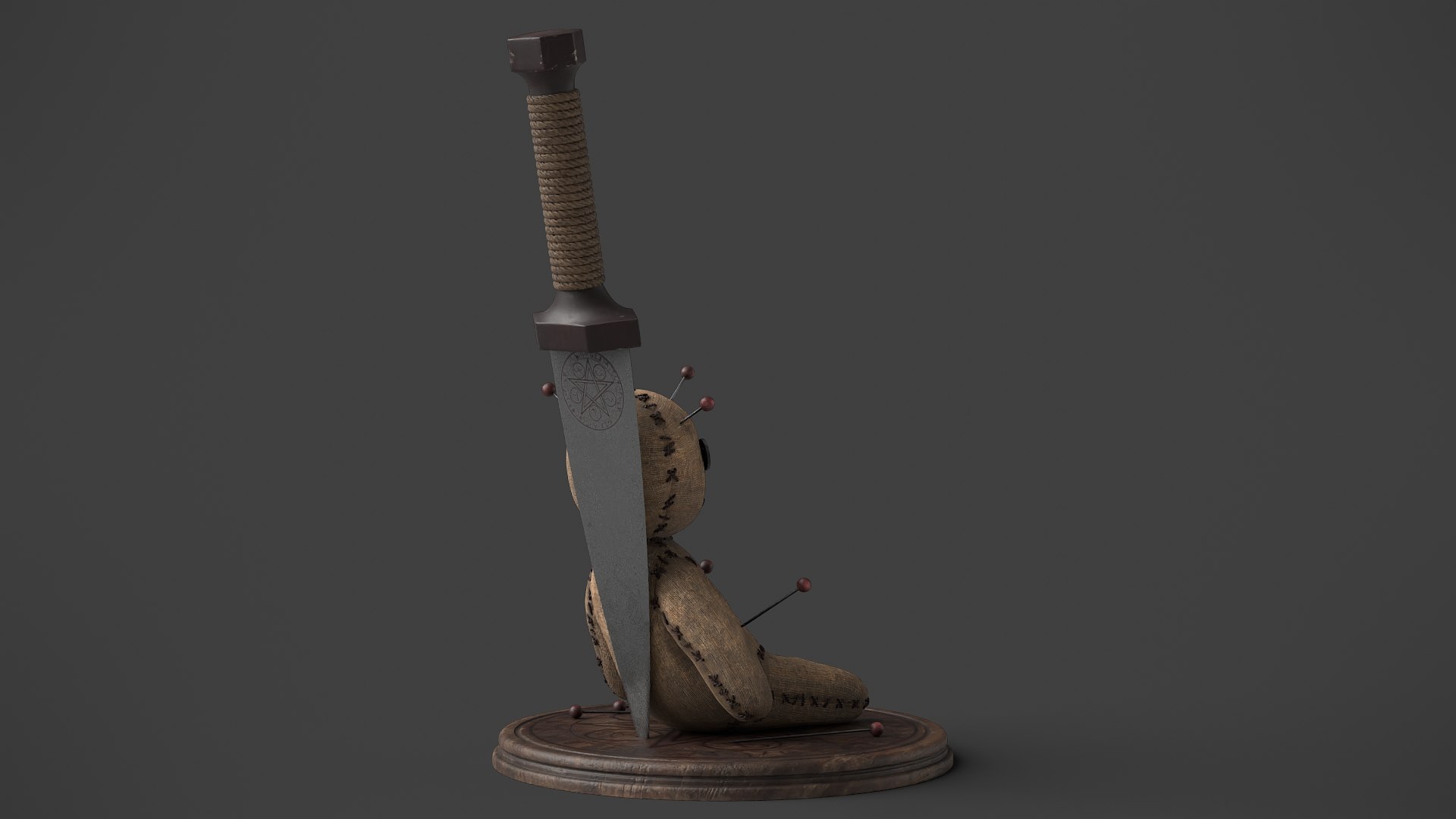 3D Voodoo Doll With A Knife Model - TurboSquid 1797101