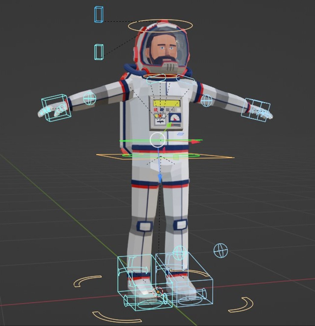 Stylized Low-poly Astronaut In A Spacesuit Model - TurboSquid 2065579