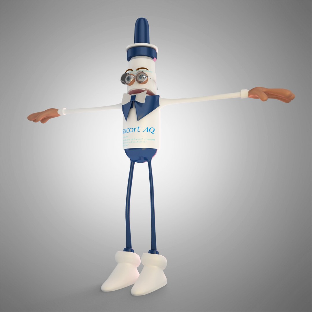 3d Model Bottle Man Cartoon