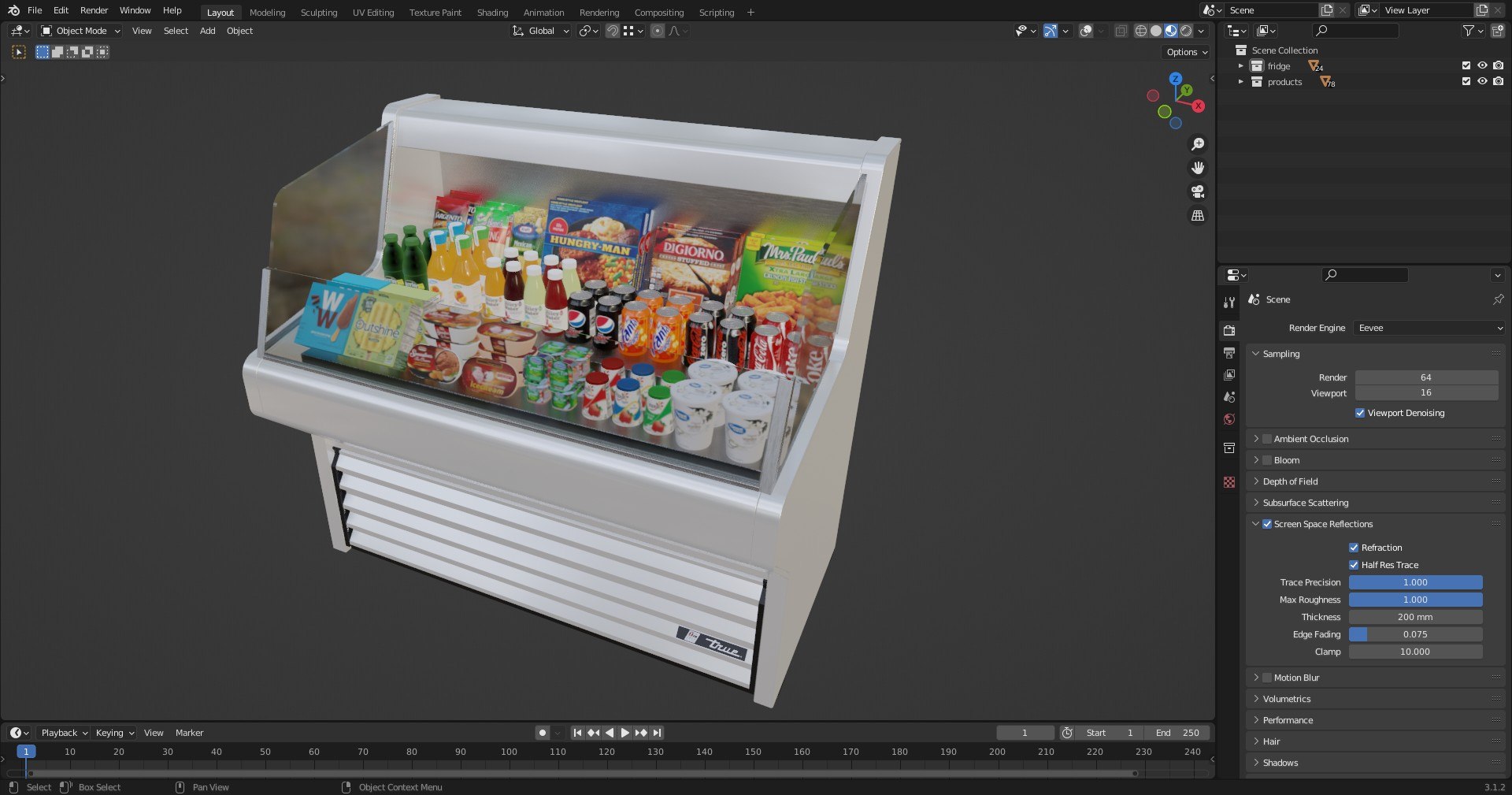 3D Model True THAC Air Curtain Merchandiser - TurboSquid 1913863