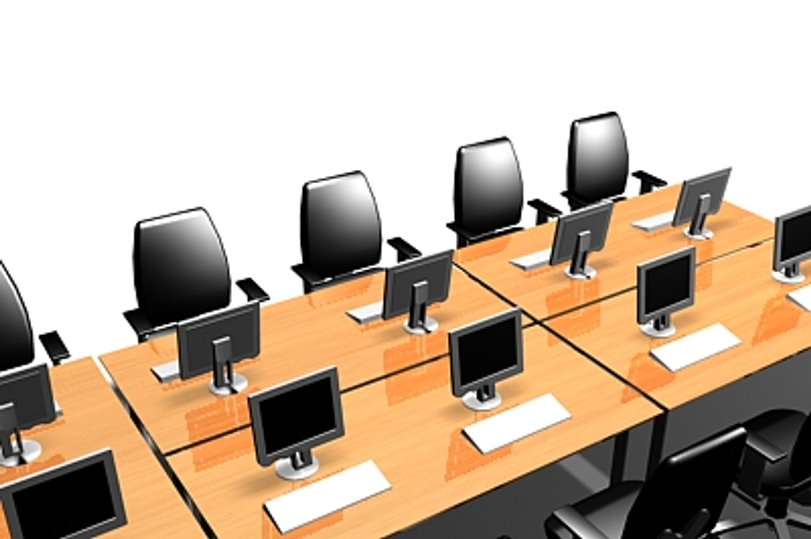 Meeting Training Table Chairs 3d Model