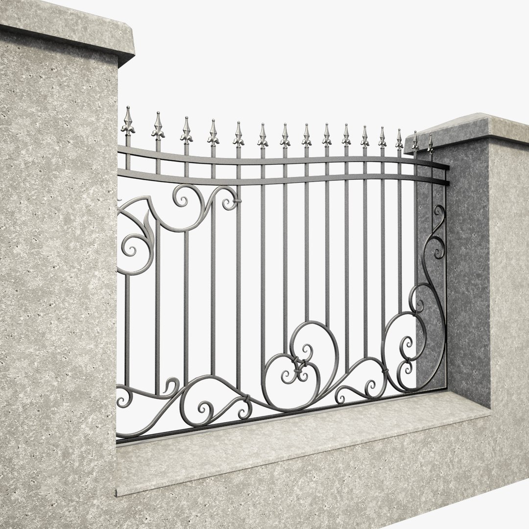 3d Wrought Iron Fence Metal Model