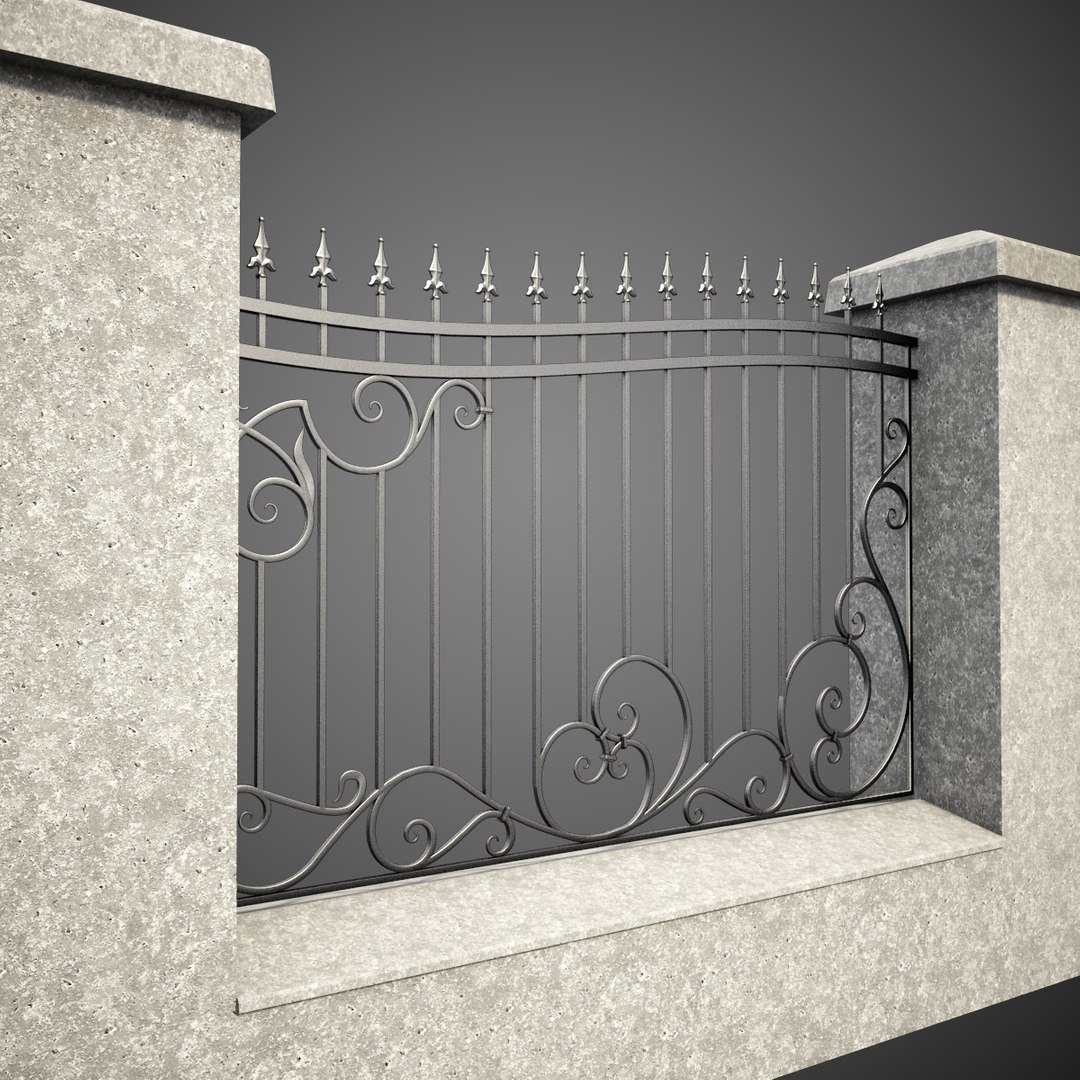 3d Wrought Iron Fence Metal Model
