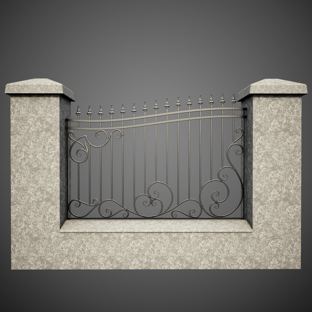 3d Wrought Iron Fence Metal Model