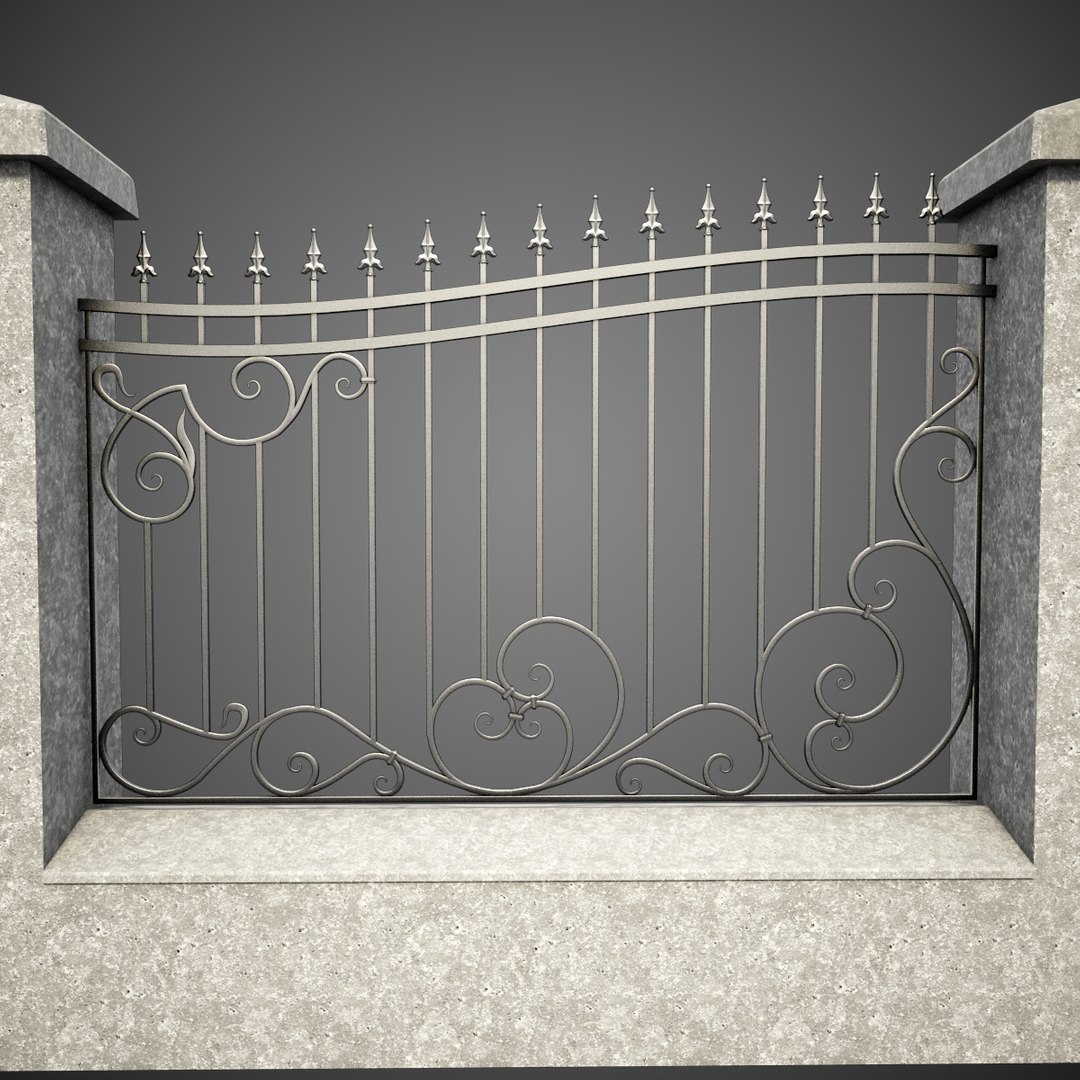 3d Wrought Iron Fence Metal Model