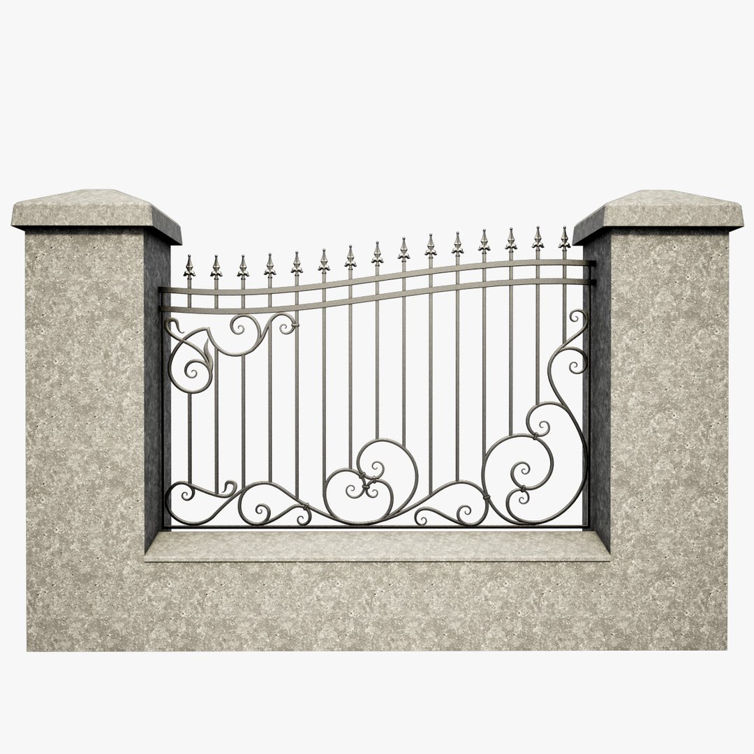 3d Wrought Iron Fence Metal Model