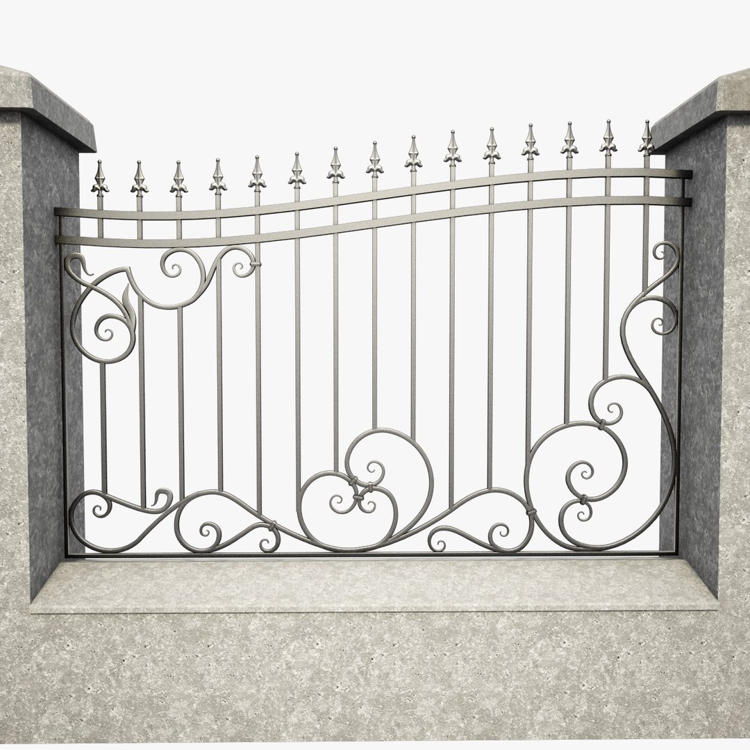 3d Wrought Iron Fence Metal Model