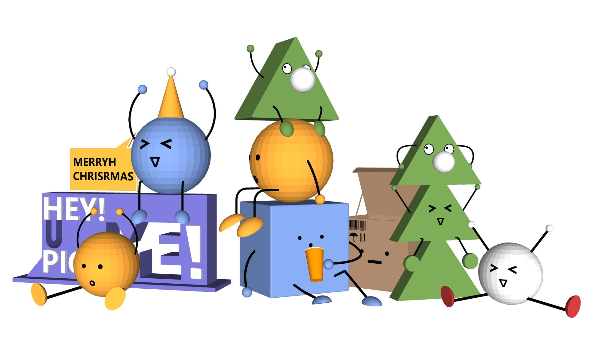 3D Modern Display Design Cartoon Display Stack Commercial Display ...