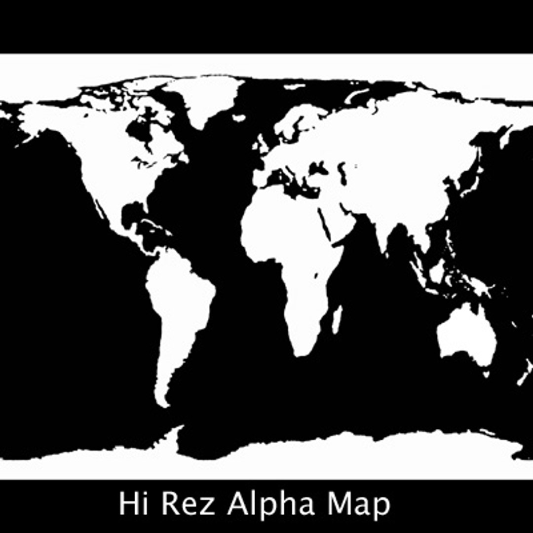 c4d globe alpha continents