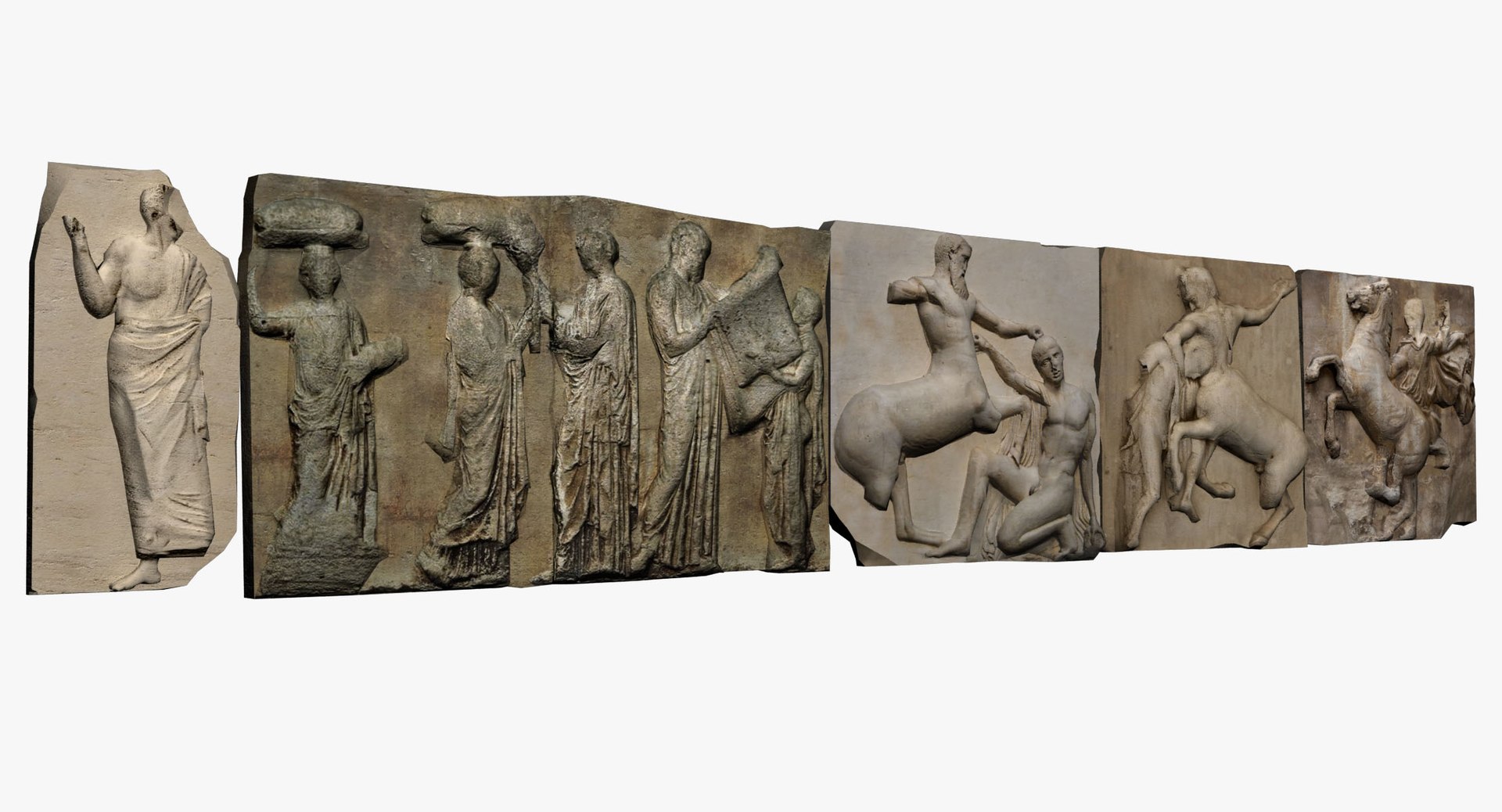 3d Model Metopes Friezes Parthenon