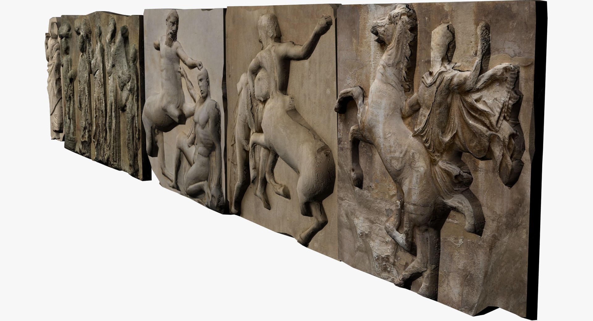 3d Model Metopes Friezes Parthenon