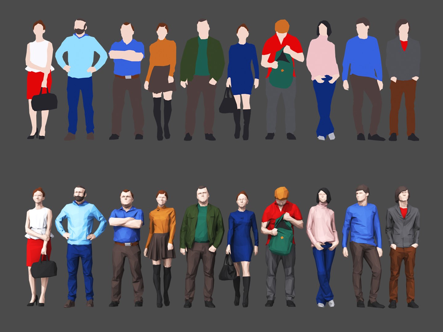 Colored People Characters 3D Model - TurboSquid 1151983
