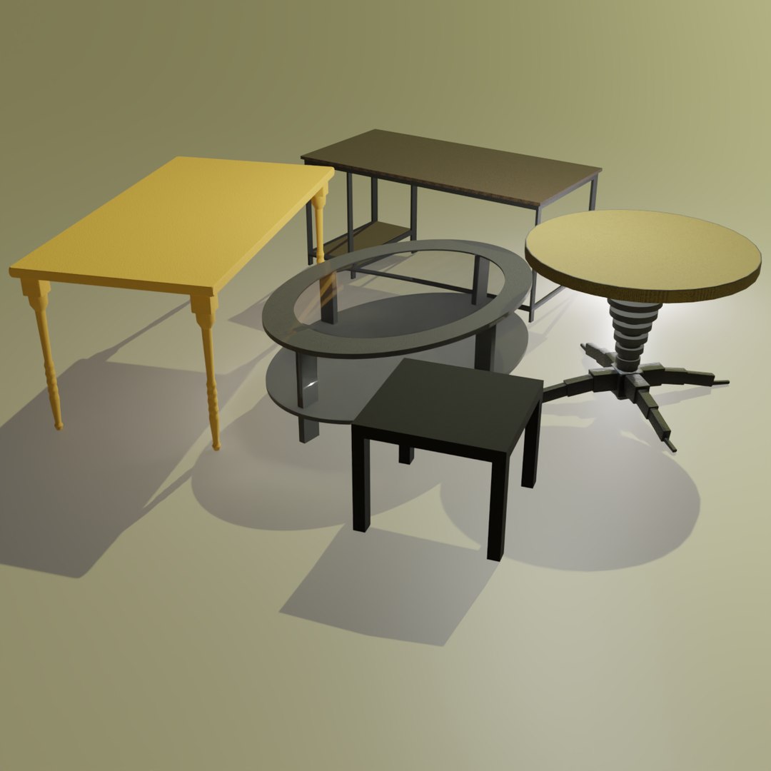 3D 5 Tables Model - TurboSquid 2275763