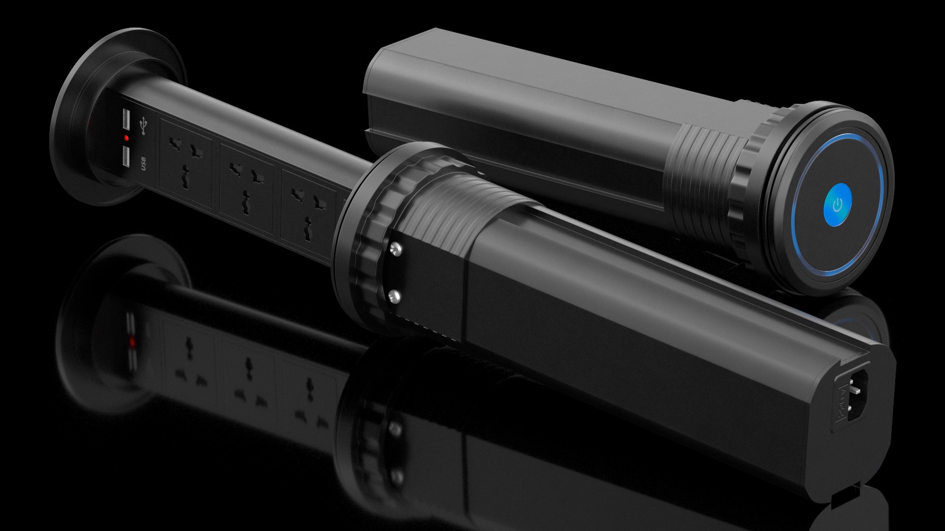 Hidden Pop-up Outlet Black 3D Model - TurboSquid 1900360