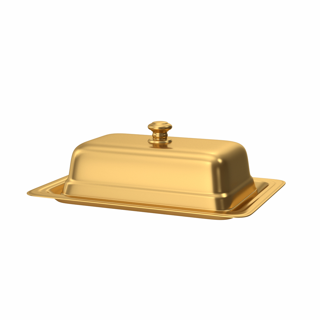 Gold Butter Dish 3D model - TurboSquid 1917645