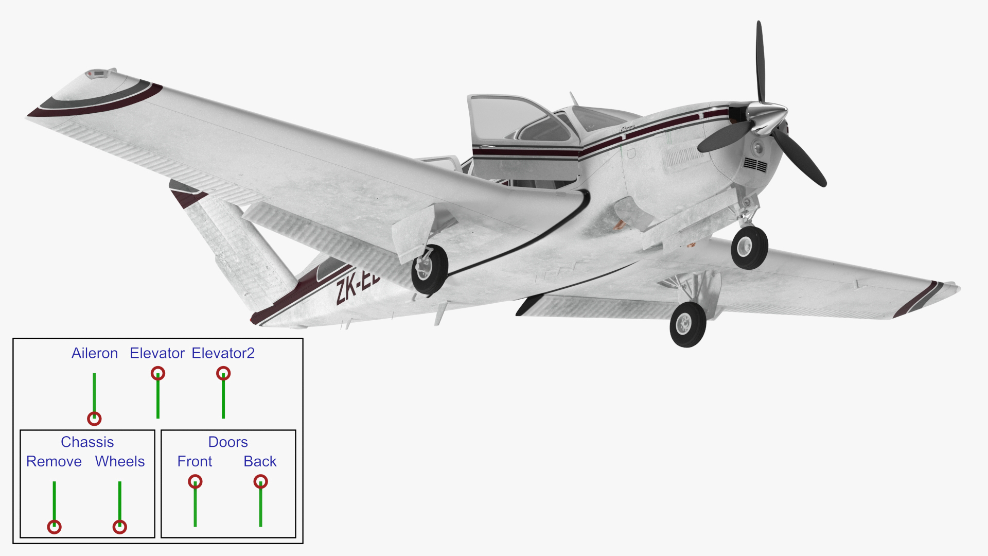 3D Propeller Aircraft Beechcraft Bonanza S35 Rigged - TurboSquid 2248040