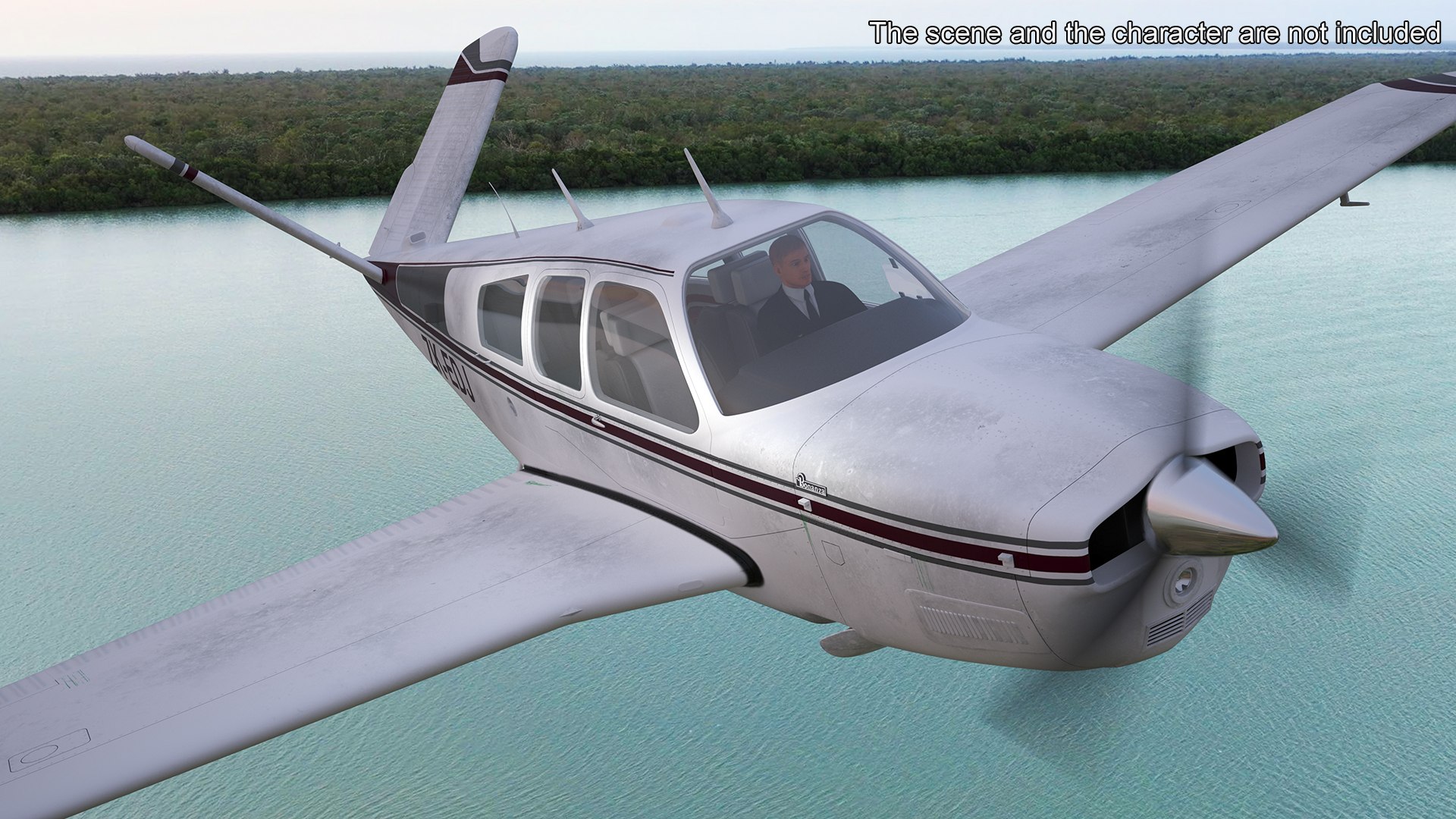 3D Propeller Aircraft Beechcraft Bonanza S35 Rigged - TurboSquid 2248040