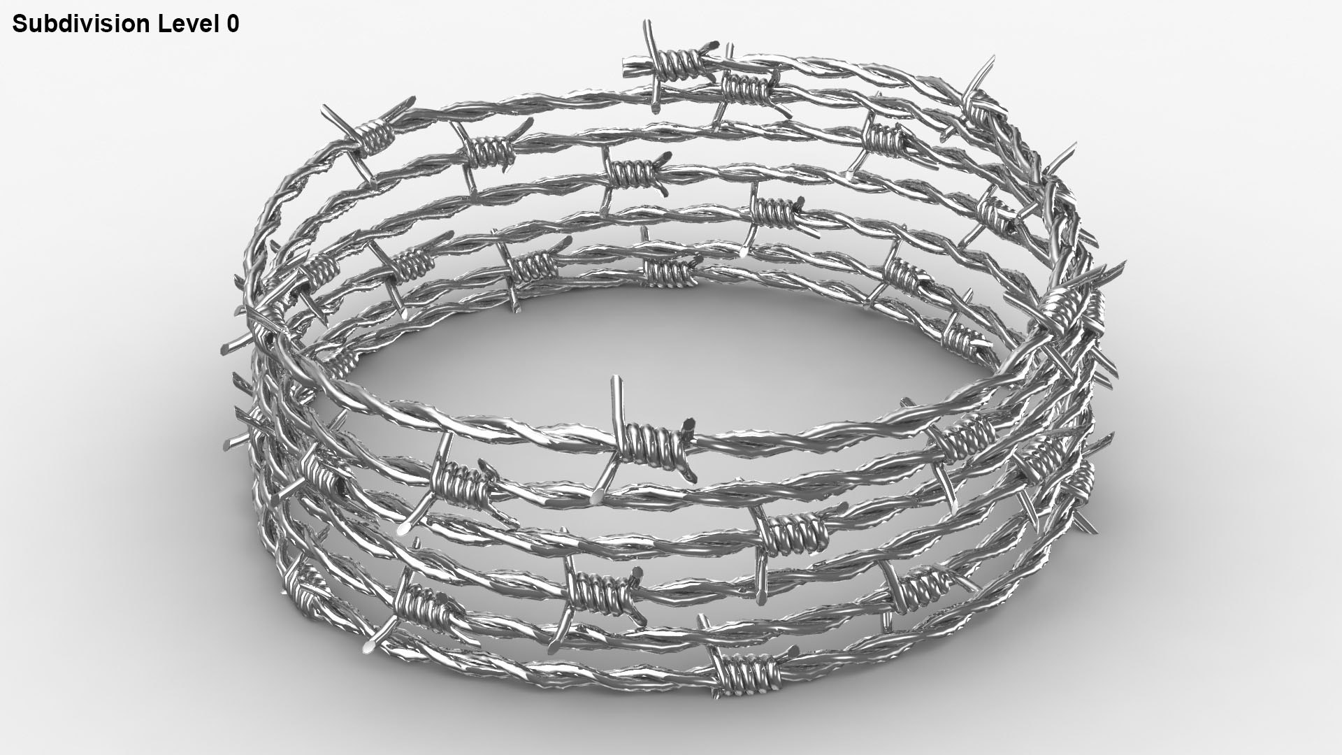 Realistic barbed wire 02 model - TurboSquid 1487064