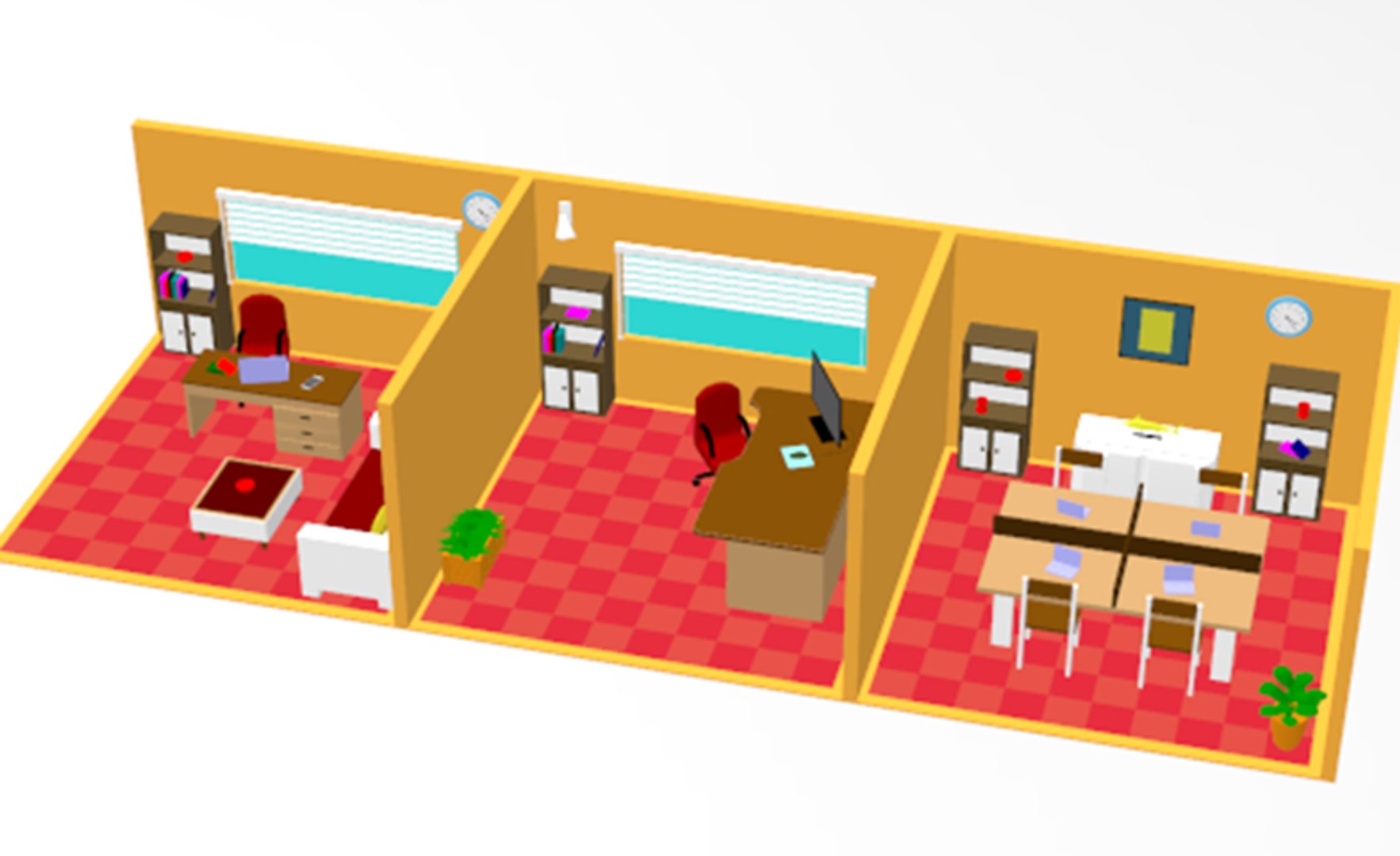 Cartoon Office Model - TurboSquid 1614218