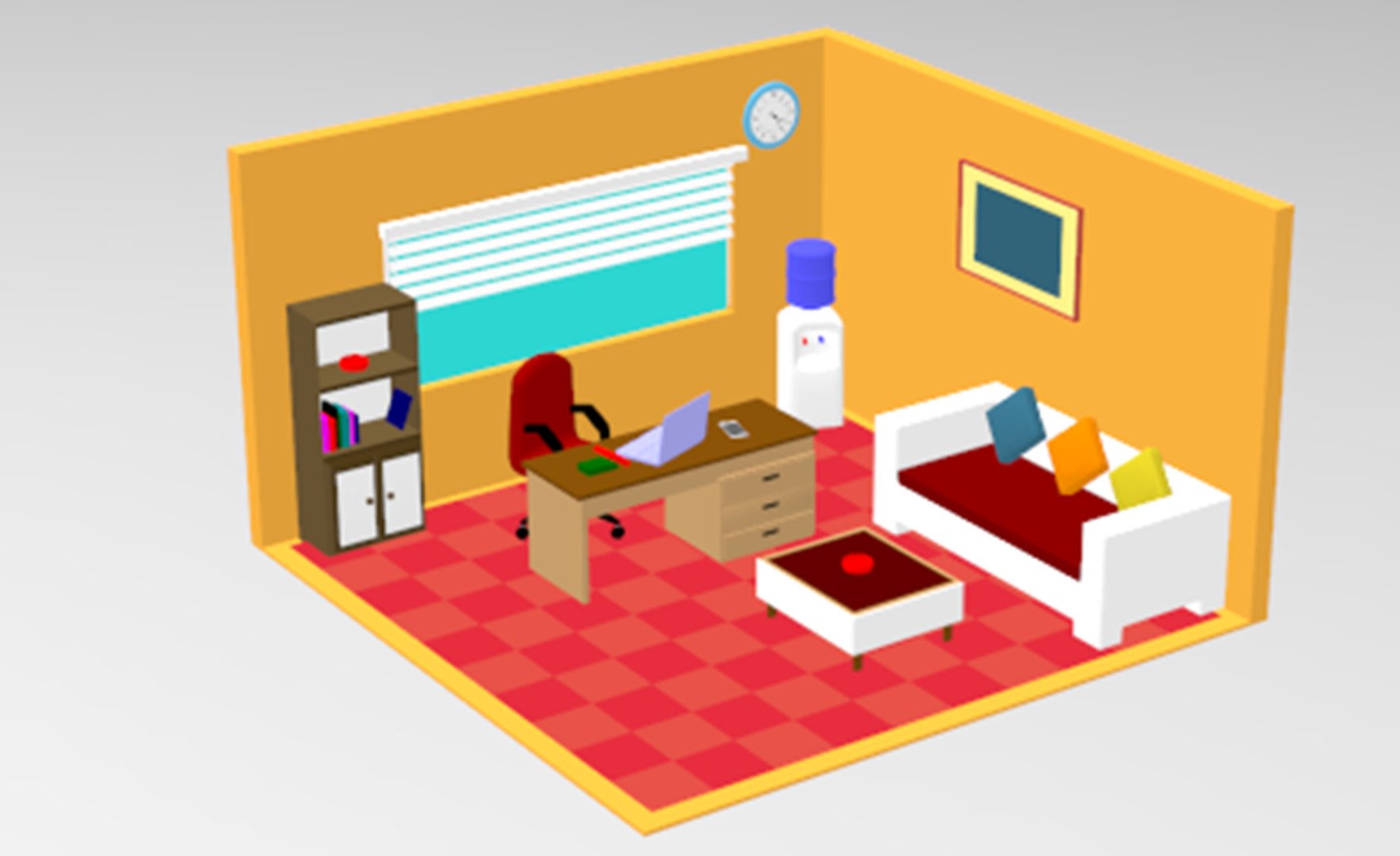 Cartoon Office Model - TurboSquid 1614218