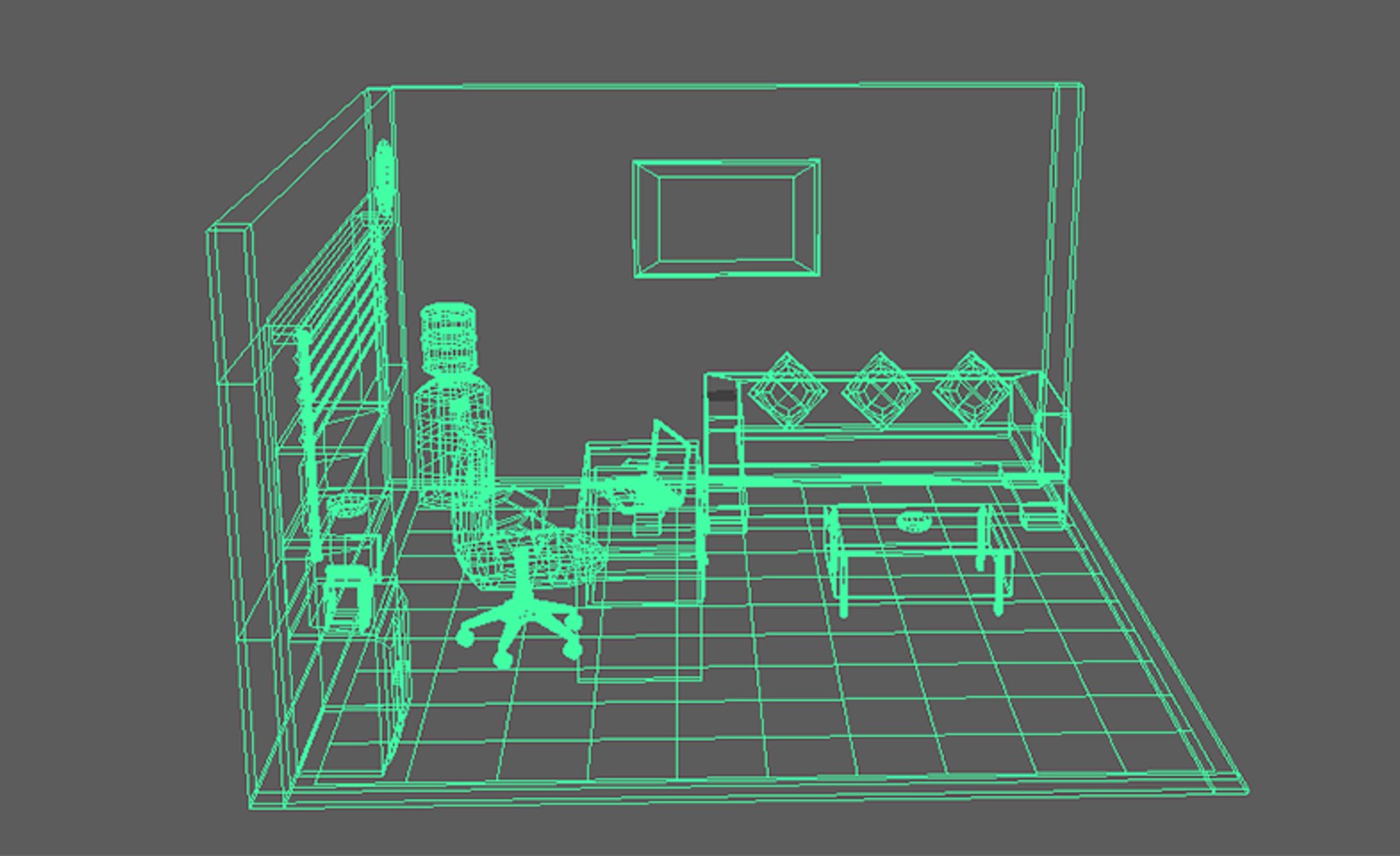 Cartoon Office Model - TurboSquid 1614218