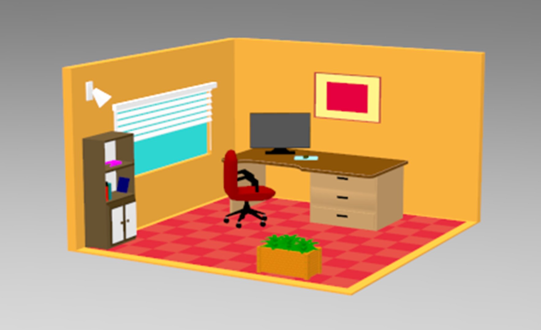 Cartoon Office Model - TurboSquid 1614218