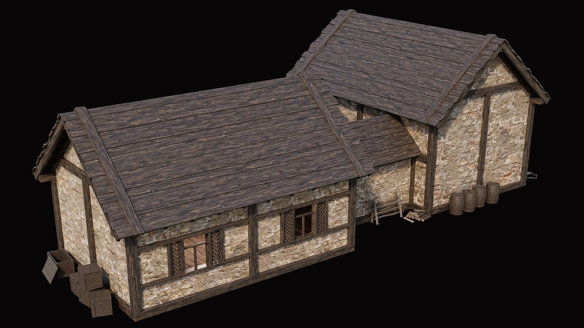 3D Medieval Village Pack 05 - 4 Assets - 4K Textures Game Read ...