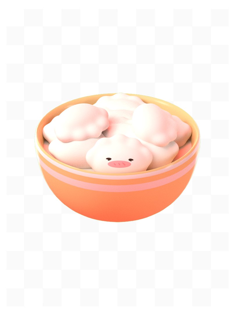 3D Cartoon Cute Dumplings A - TurboSquid 2044036