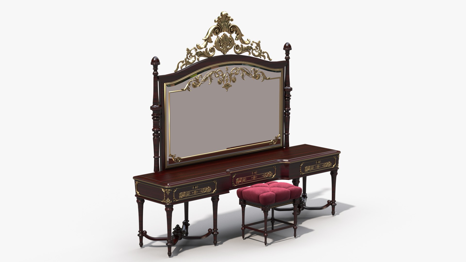 Makeup Table Classic 3D Model - TurboSquid 1678408