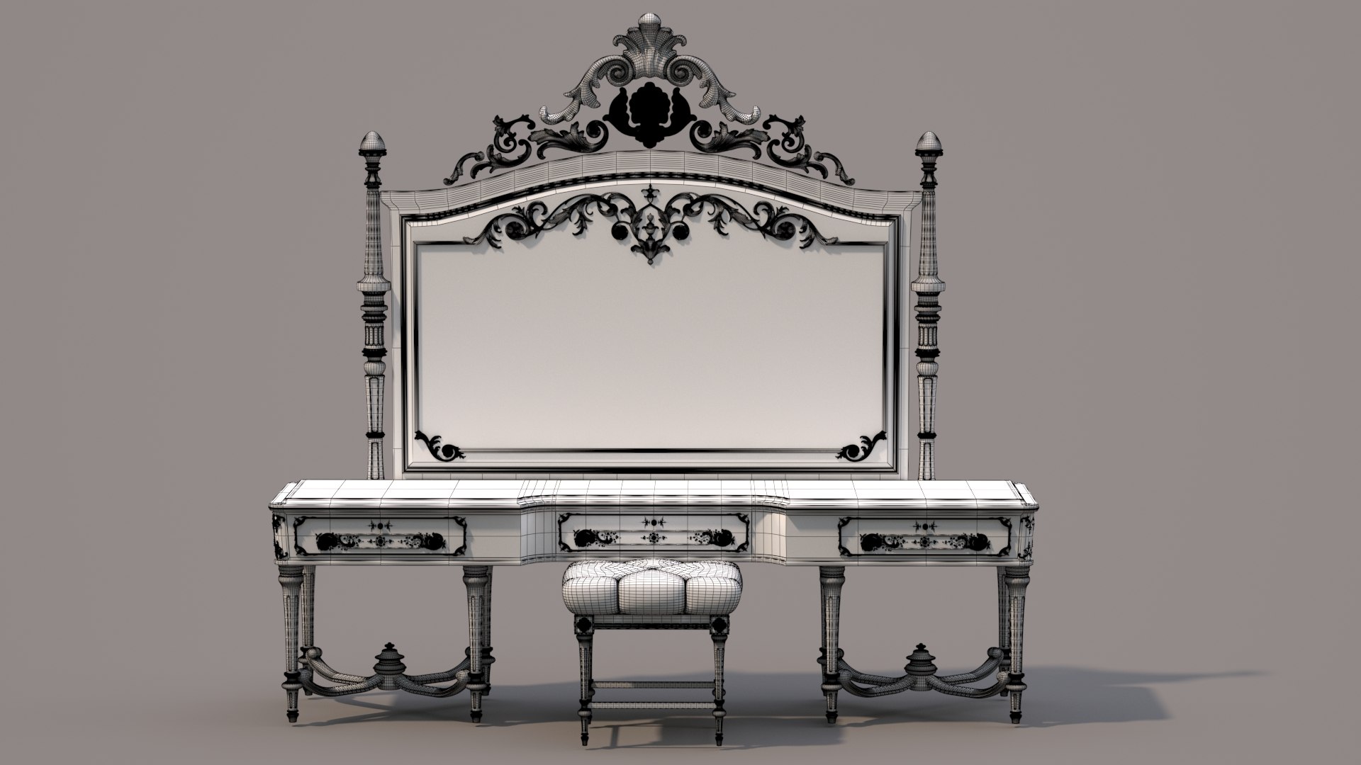 Makeup Table Classic 3D Model - TurboSquid 1678408