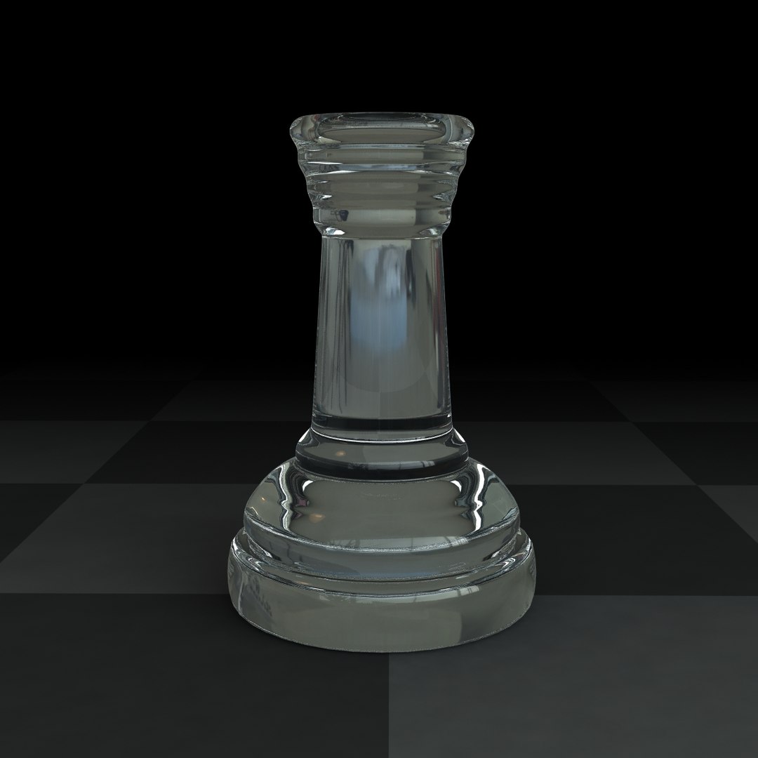 3d Model Rook Chess Pieces Materials Glass