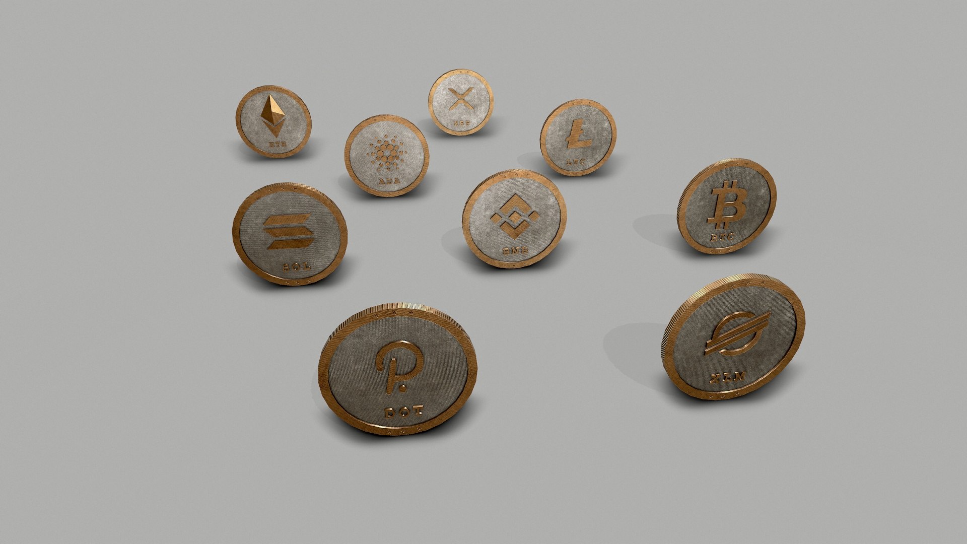 Crypto Coins Set PBR 3D Model - TurboSquid 1767063