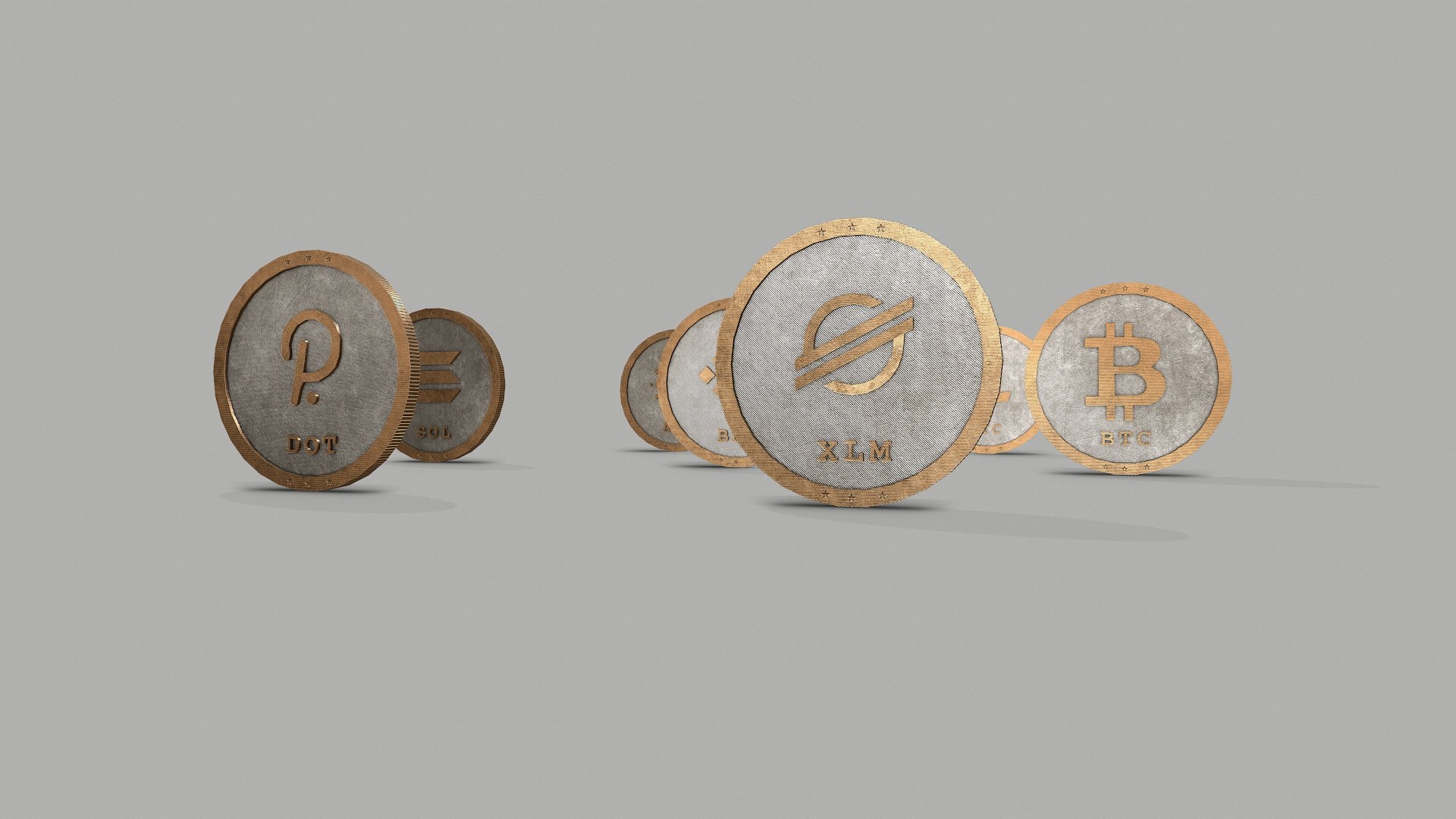 Crypto Coins Set PBR 3D Model - TurboSquid 1767063