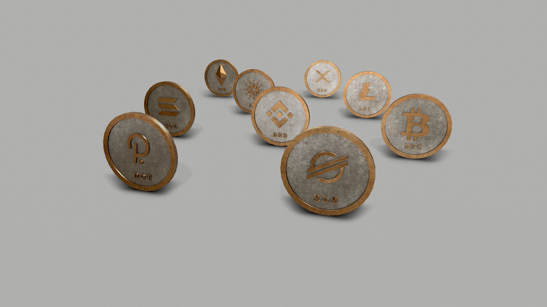Crypto Coins Set PBR 3D Model - TurboSquid 1767063